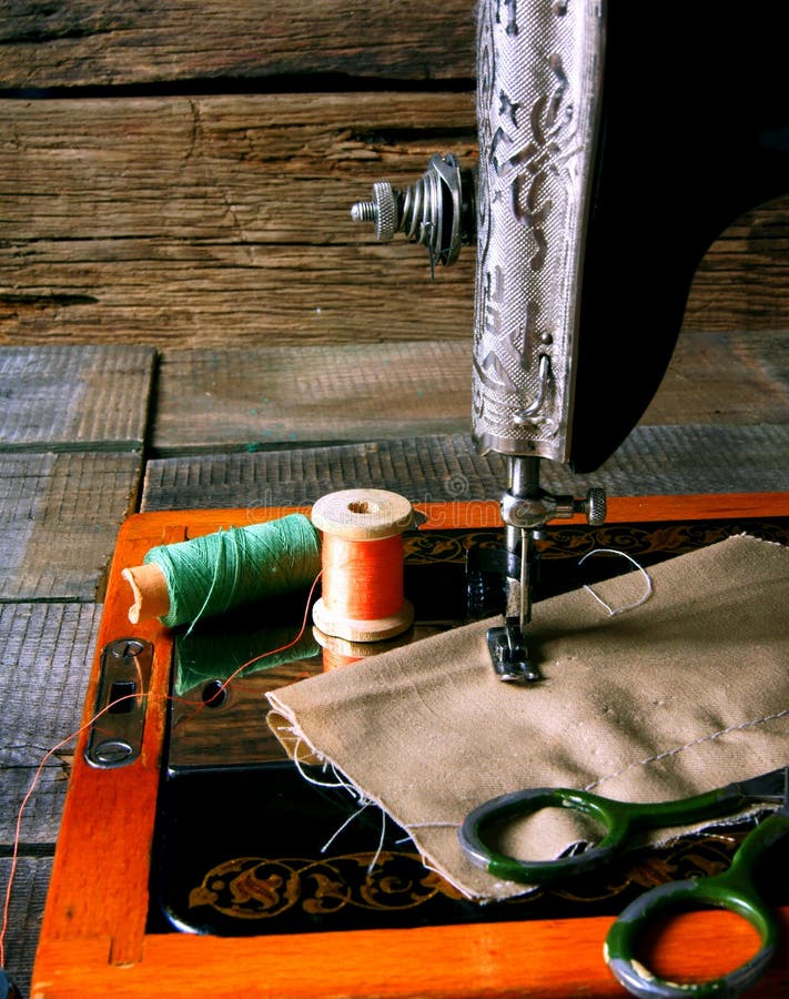 The Sewing Machine and Tools Stock Image - Image of leisure, closeup ...