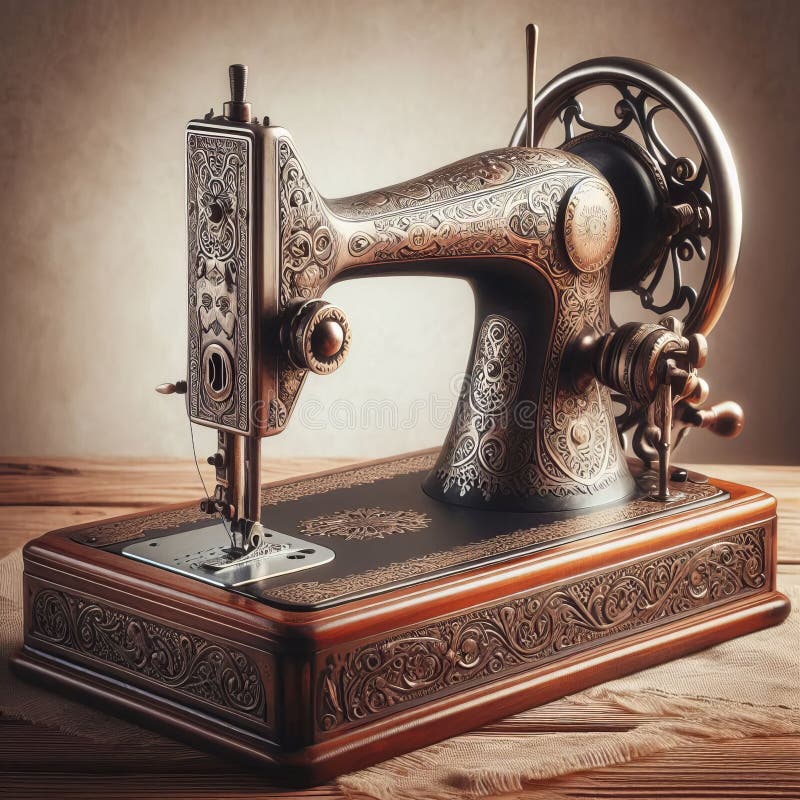 Sewing Machine a Treadle Sewing Machine or an Early Electric Mod Stock ...