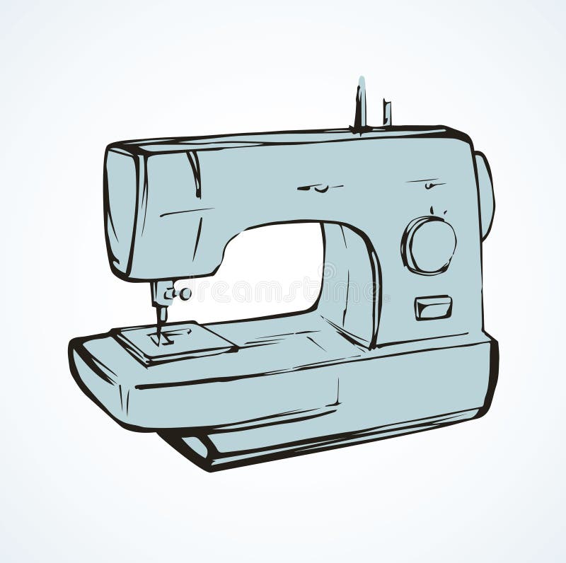 Sewing Machine Vector Drawing Stock Vector Illustration Of Bobbin