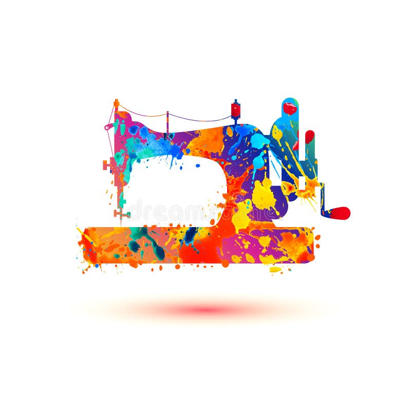 Sewing Machine Vector Icon. Stock Vector - Illustration of antique ...