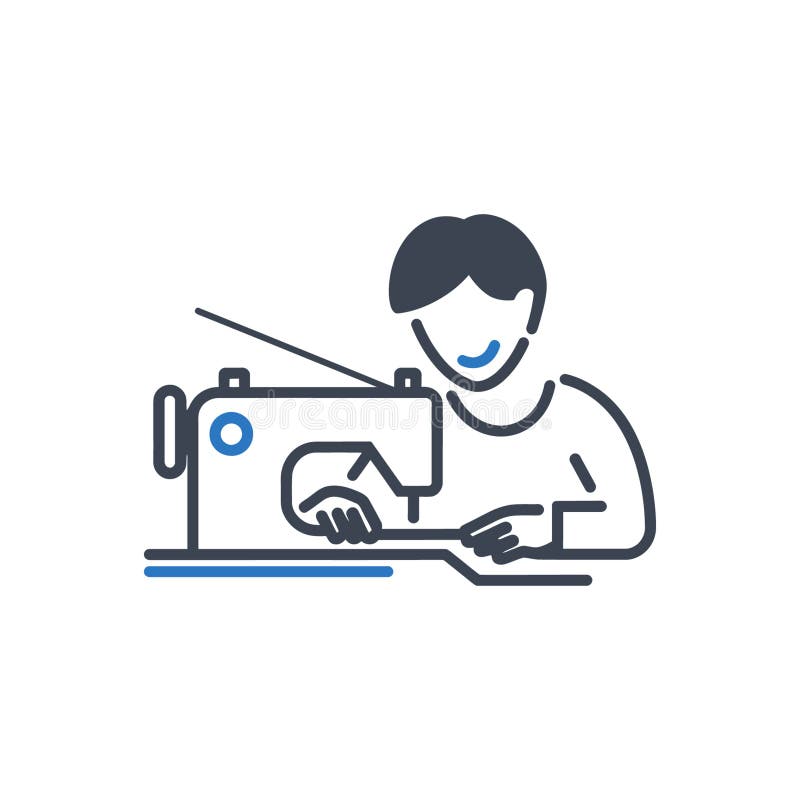 Sewing Machine Work Icon stock vector. Illustration of machine - 384696296