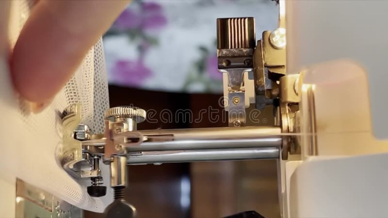 A Sewing Machine at Work. Vertical Version for Smartphone. Stock ...