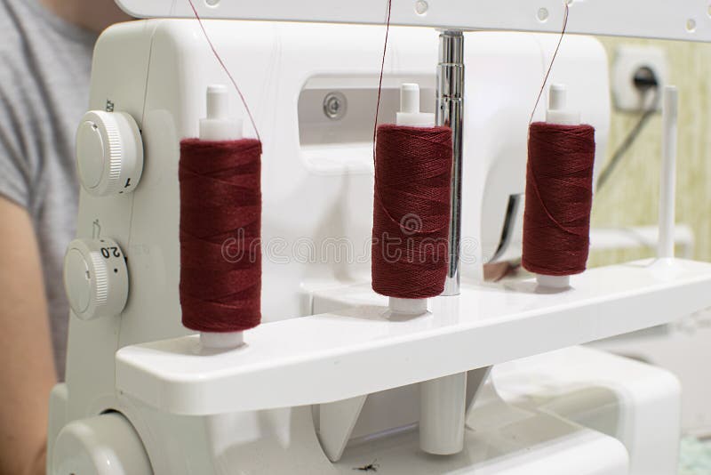 Sewing Machine for Wrapping Sections of Textile Materials Stock Photo ...