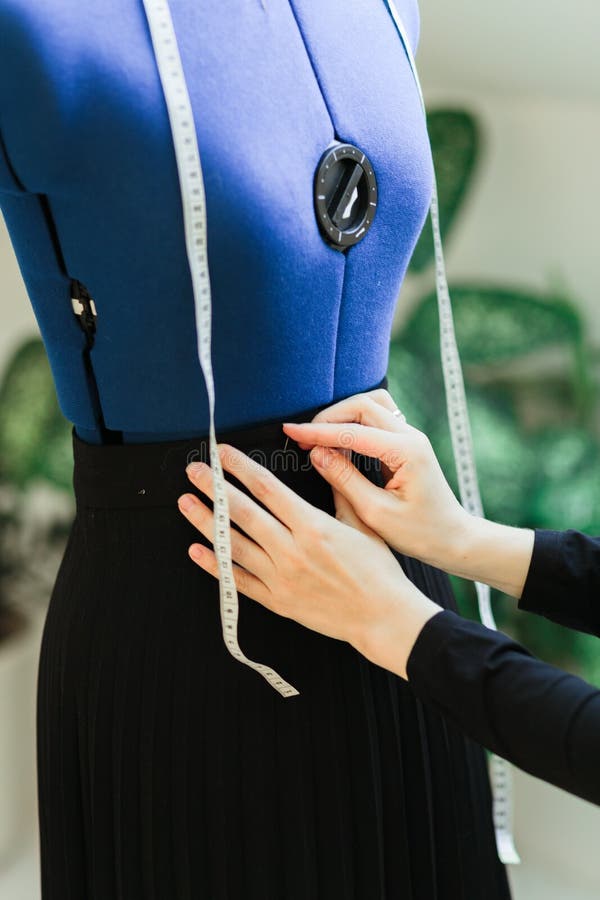 Sewing Mannequin with Main Marks Standing on a White Studio Stock Photo ...