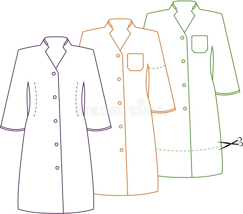 Sewing Medical Coats. Corporate Uniform for Doctors Stock Vector ...
