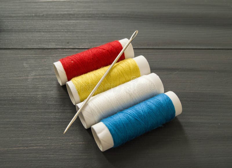 Sewing Needle and Colored Spool Yarns, Multicolored Spool Yarns, Sewing ...