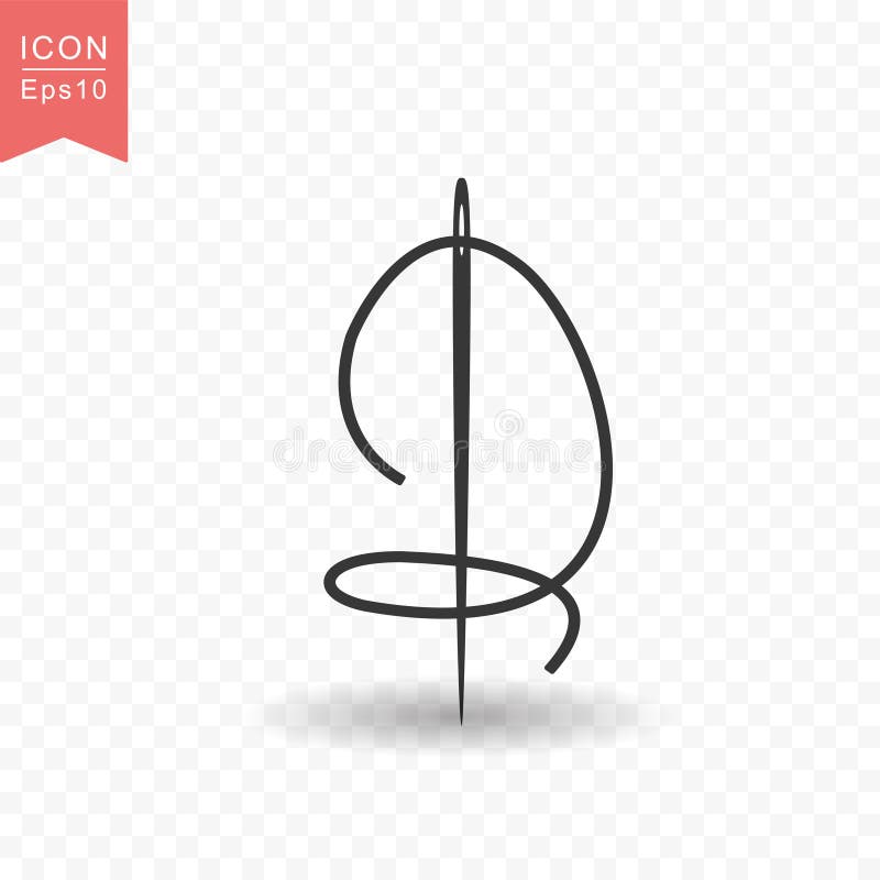 Sewing Needle Icon Simple Flat Style Vector Illustration Stock Vector ...