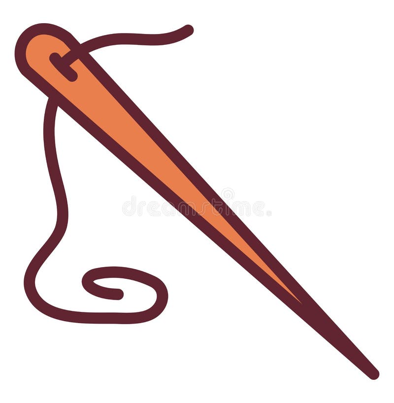 Sewing needle, icon stock vector. Illustration of retro - 258927686