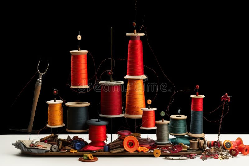 Sewing Needle and String Tailor Craft Stock Illustration - Illustration ...