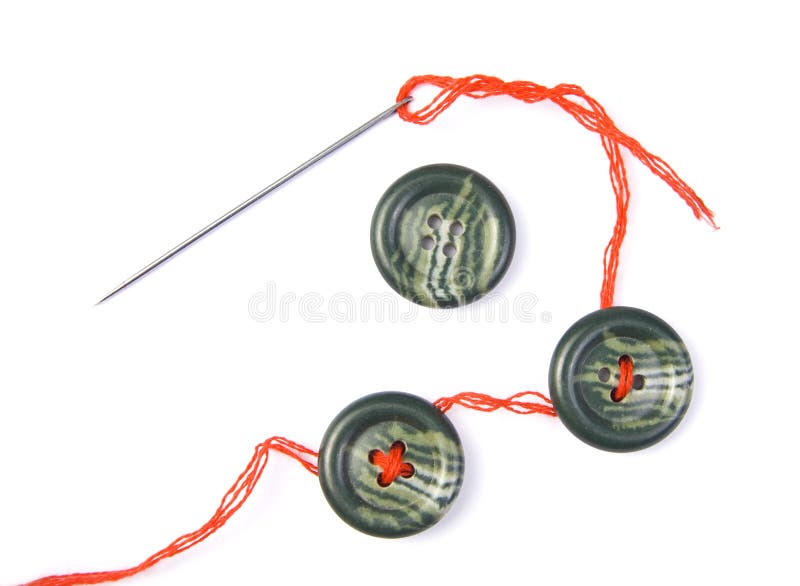 Sewing needle with button stock image. Image of hobbies - 13841993