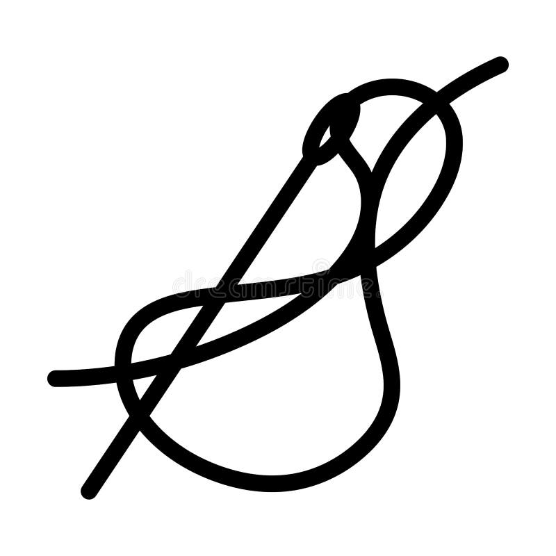 Sewing Needle with Thread Icon Stock Vector - Illustration of handmade ...