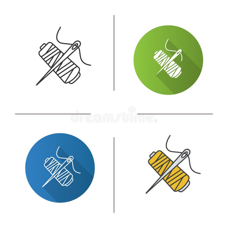 Sewing Needle with Thread Spool Icon Stock Vector - Illustration of ...
