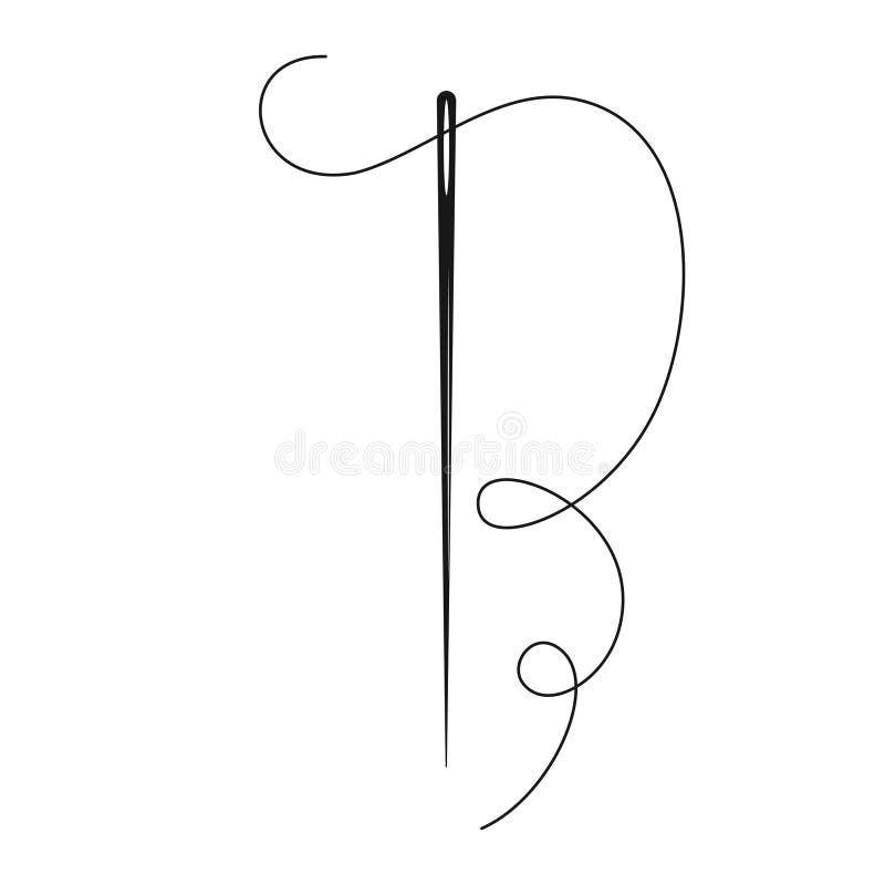 Sewing needle with thread stock vector. Illustration of signs - 386683770