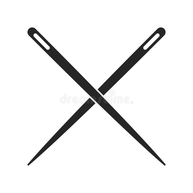 Sewing Needles Crossed Silhouette Vector Graphic Stock Illustration ...