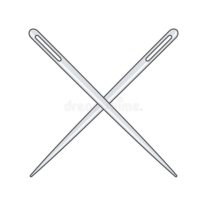 Sewing Needles Crossed Vector Graphic Stock Vector - Illustration of ...