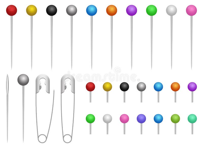 Sewing Needles and Pins Vector Design Illustration Isolated on White ...