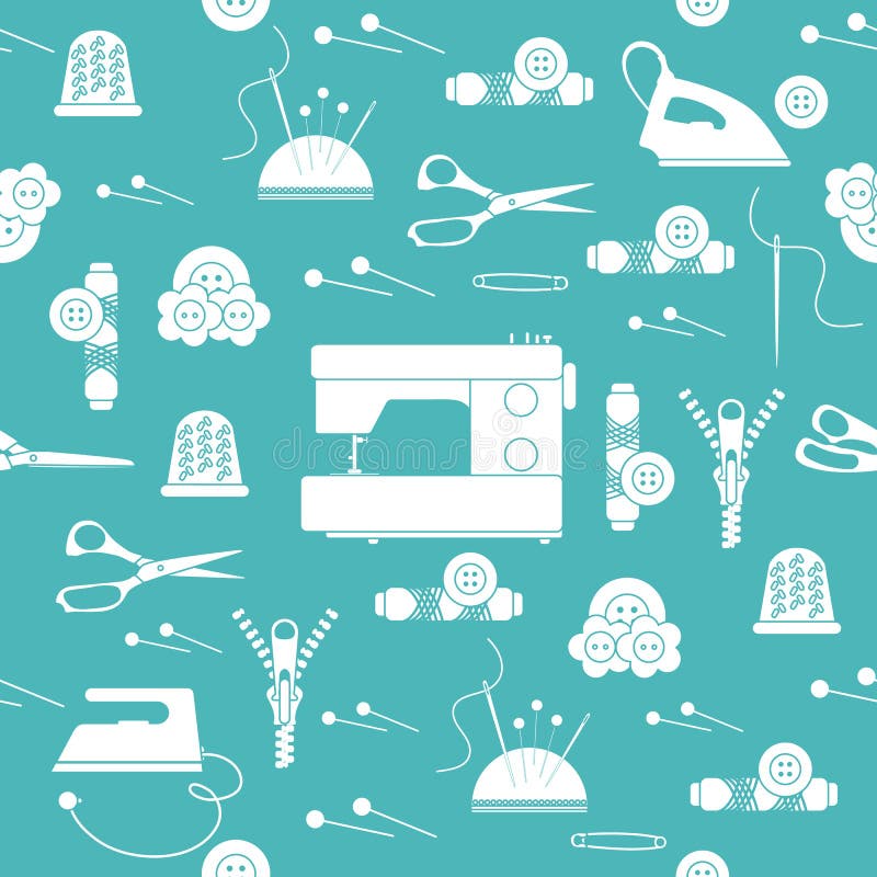 Sewing and Needlework Seamless Pattern Stock Vector - Illustration of vector, iron: 147086056