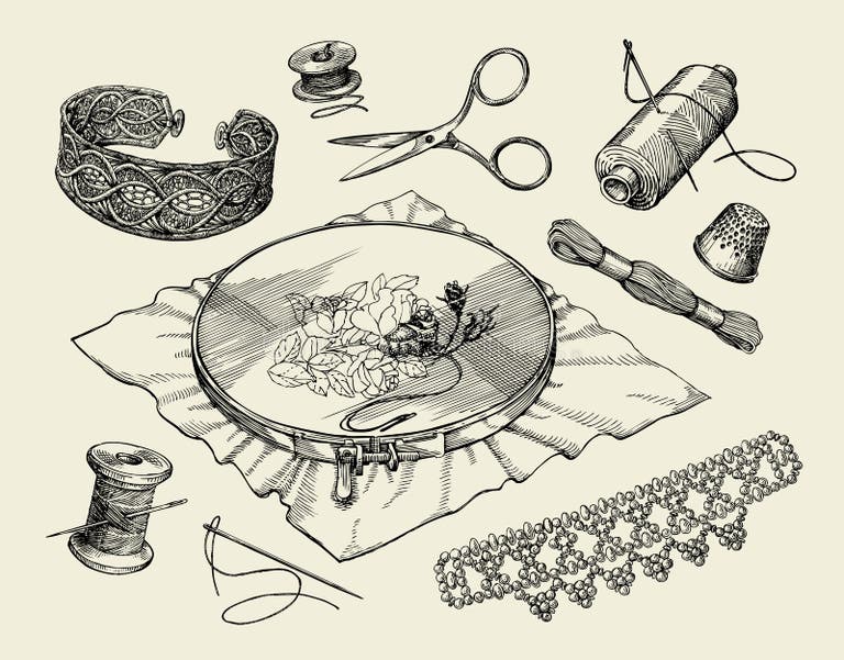 Needle Thread Art Stock Illustrations – 22,467 Needle Thread Art Stock ...