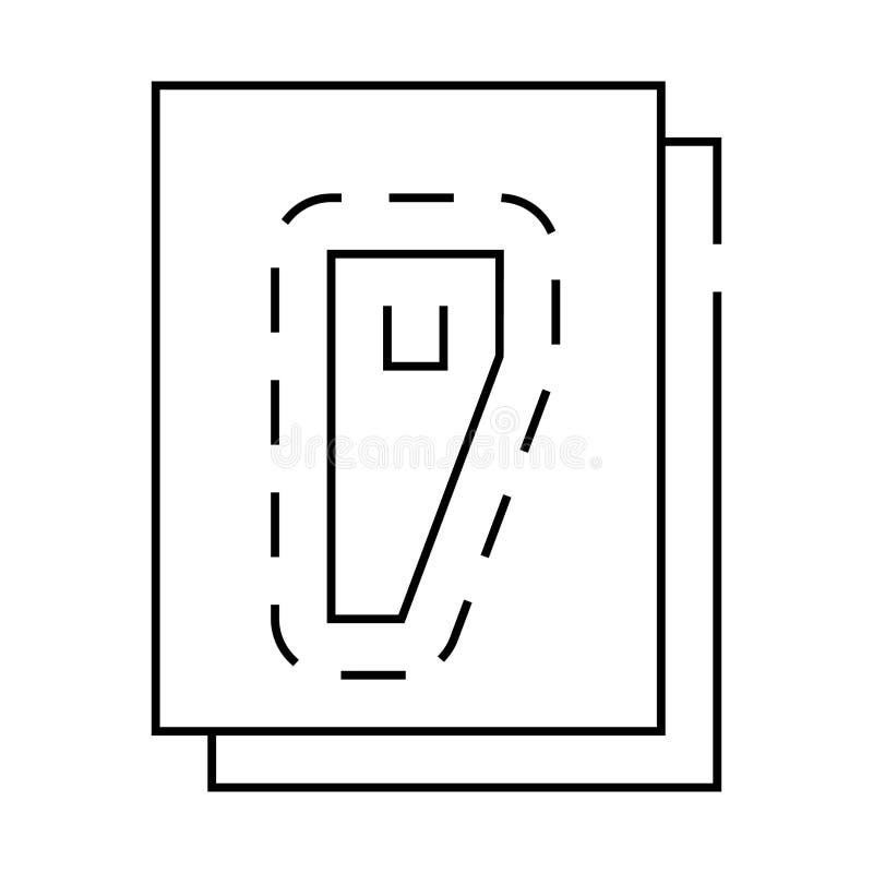 Sewing Pattern Line Icon Vector Black Illustration Stock Illustration ...