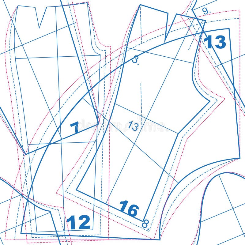 Sewing Pattern. Seamless Texture Stock Vector - Illustration of texture ...