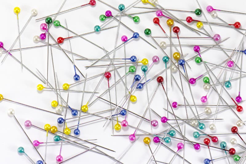 Sewing Push Pin on White Background Stock Photo - Image of craft, sharp ...