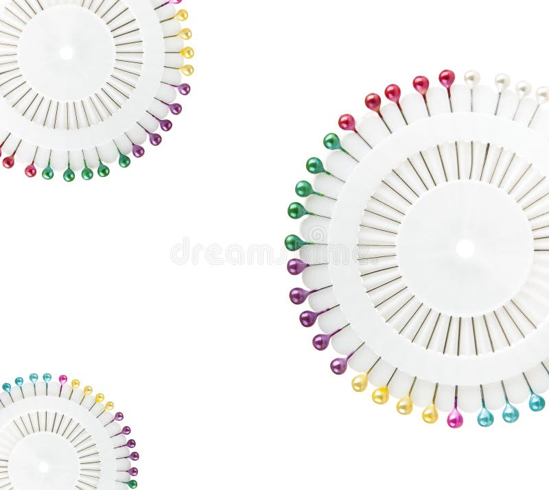 Sewing Pins on a Pink Background. Stock Photo - Image of head, colorful ...