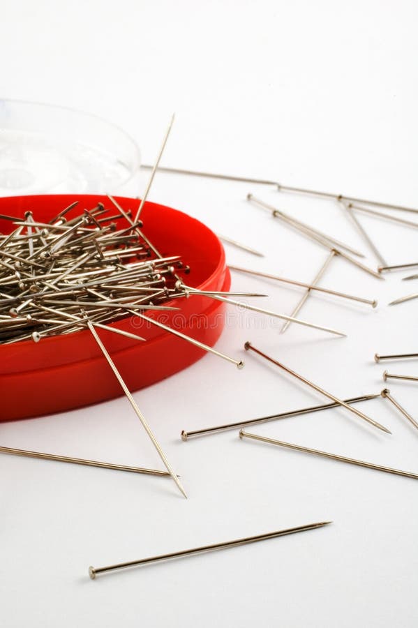 Sewing Pins on a Pink Background. Stock Photo - Image of head, colorful ...