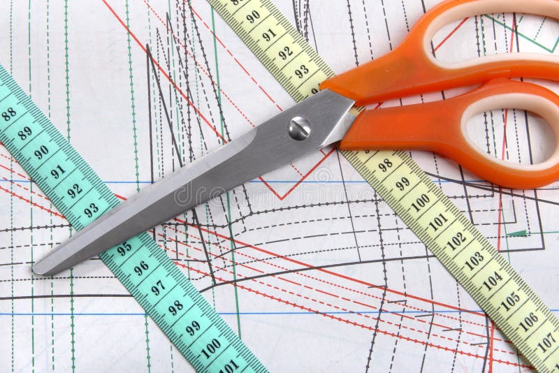 Sewing plan stock photo. Image of millimeter, stencil - 2397750