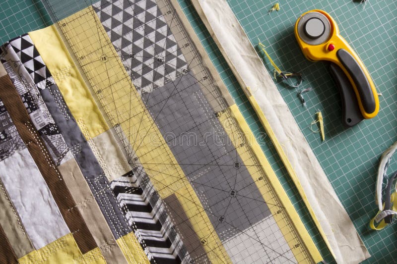 Sewing Process in Fabric Cutting Stage Stock Photo - Image of fabric ...