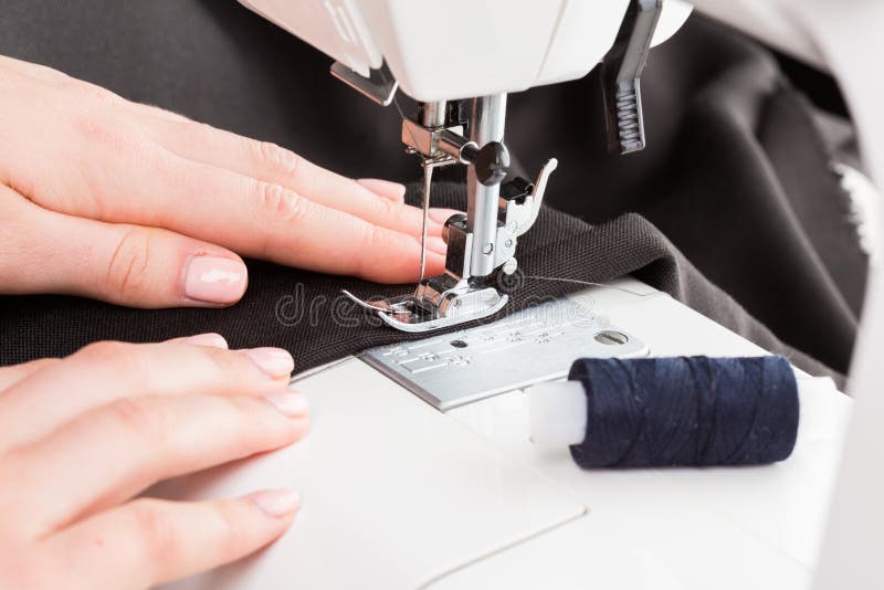 Sewing process stock image. Image of fabric, holding - 50649071