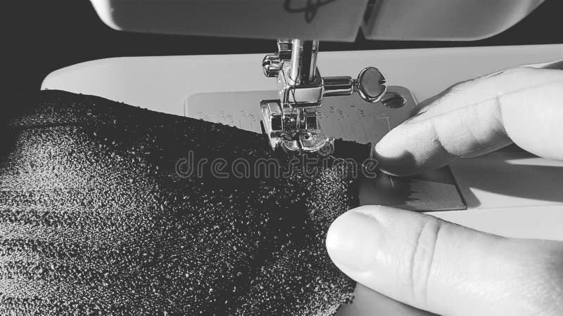 Sewing Process on a Modern Sewing Machine, Close-up. Sewing Machine ...