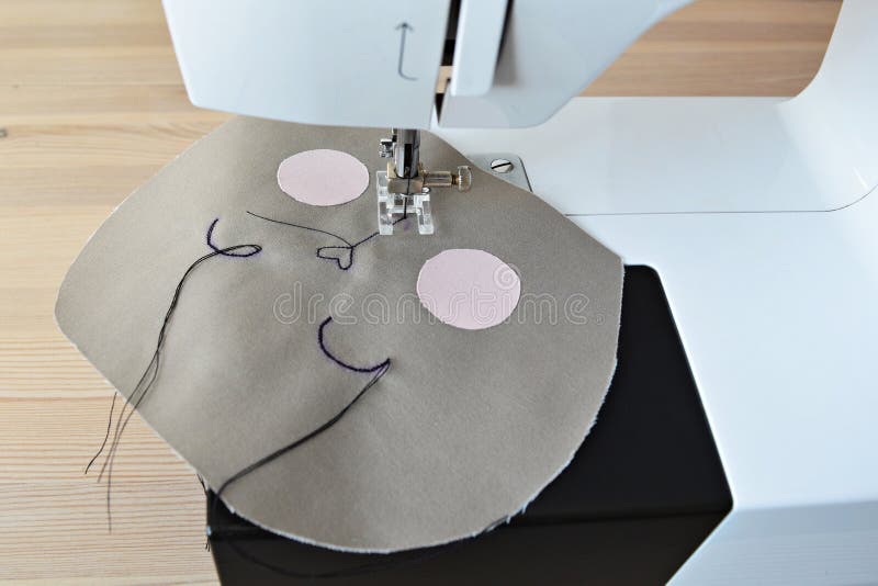 Sewing Process: Project and Sewing Machine Stock Photo - Image of tool ...