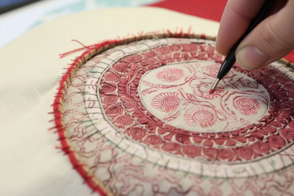 Sewing Project with Intricate, Detailed Design and Patterns Stock ...