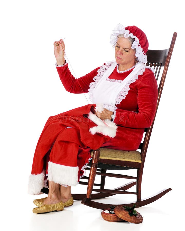 Sewing Santa s Rip stock photo. Image of sewing, glasses - 15766510