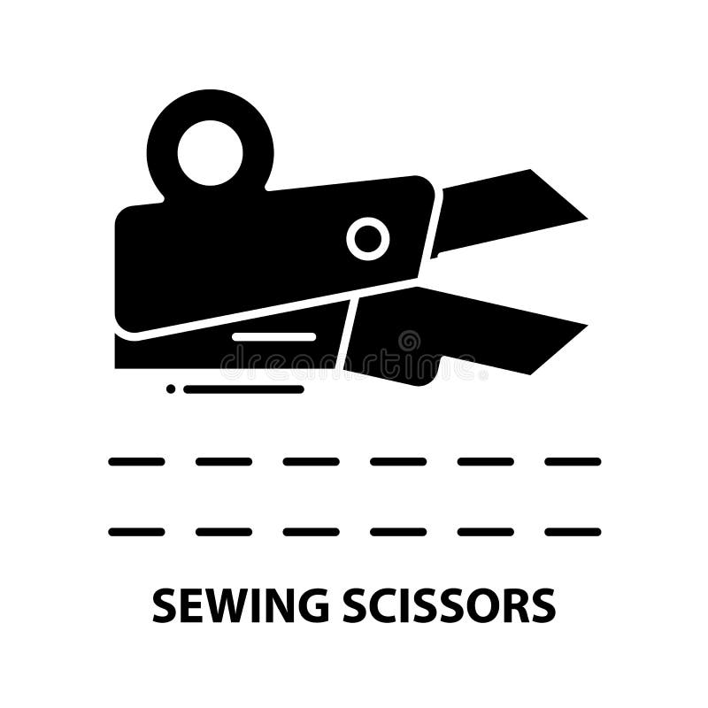 Sewing Scissors Icon, Black Vector Sign with Editable Strokes, Concept ...
