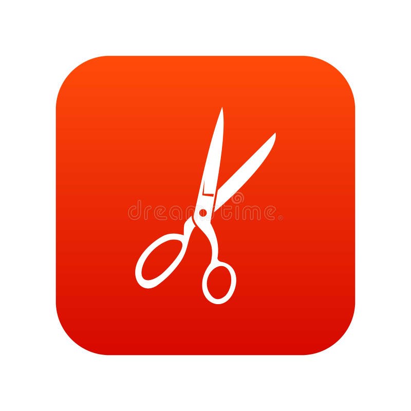 Sewing Scissors Icon Digital Red Stock Vector - Illustration of haircut ...