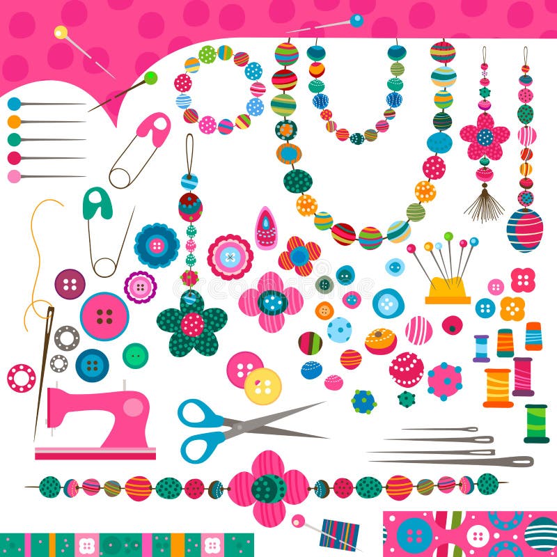 Sewing set stock vector. Illustration of craft, petal - 23506406