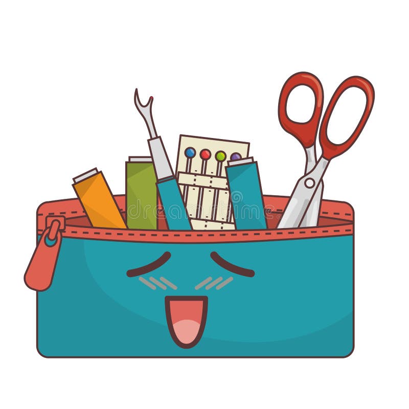 Sewing Set Comic Character Isolated Icon Stock Illustration ...