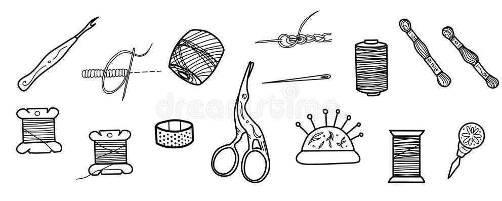 Needle Thread Stitches Logo Stock Illustrations – 51 Needle Thread ...