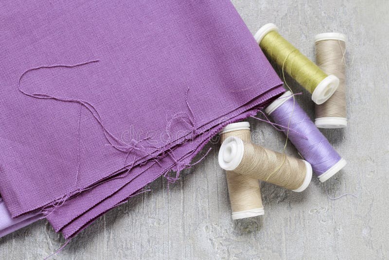 Sewing Set: Fabrics and Threads Stock Image - Image of fabric, hobby ...