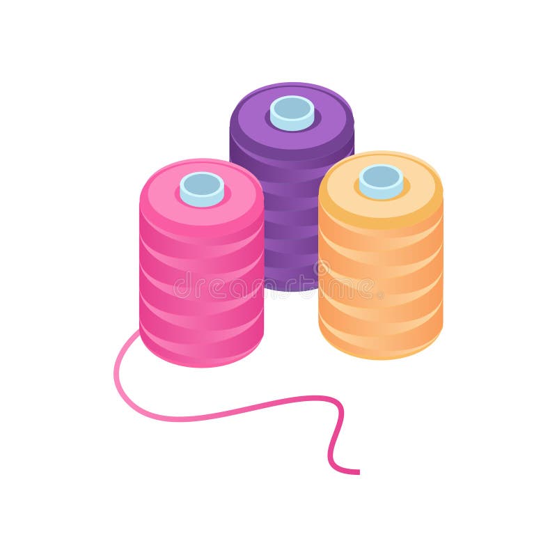 Sewing Spools Isometric Composition Stock Vector - Illustration of ...
