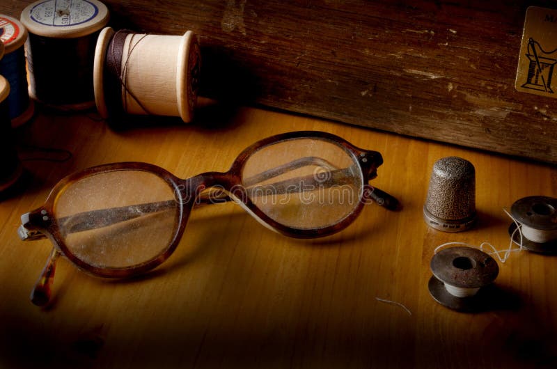 Sewing still life stock photo. Image of cotton, thimble - 20839804