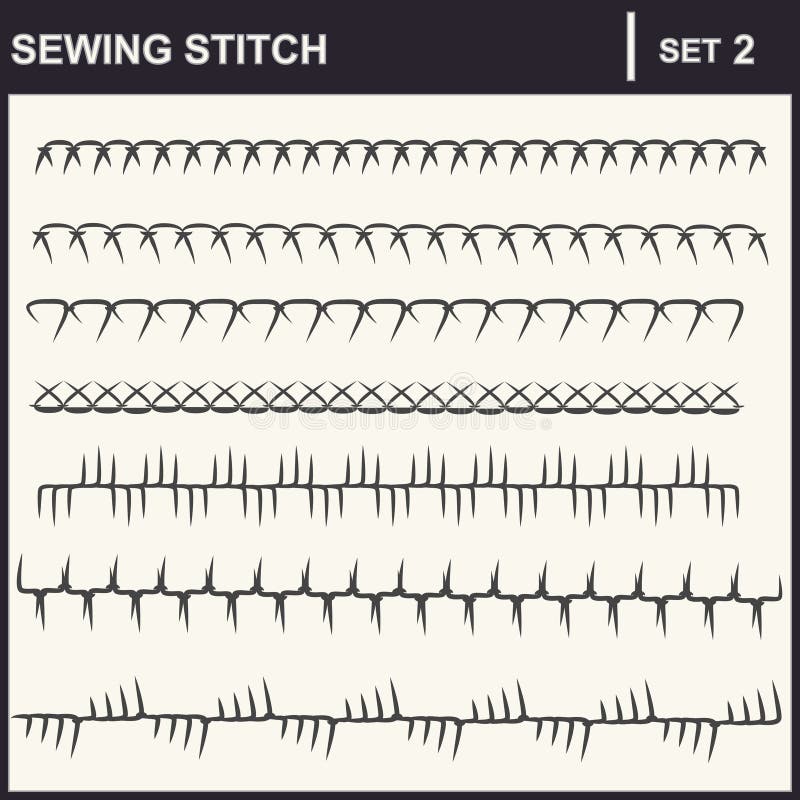 Sewing stitch borders stock vector. Illustration of colored - 108176982