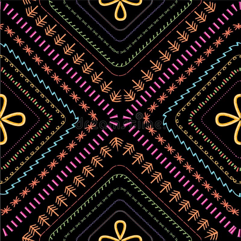 Sewing Stitches Seamless Pattern or Embroidery Texture Vector ...