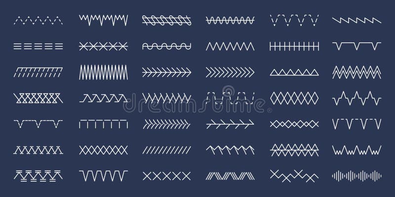 Sewing Stitches. Structures and Different Types of Embroidery Ornament ...