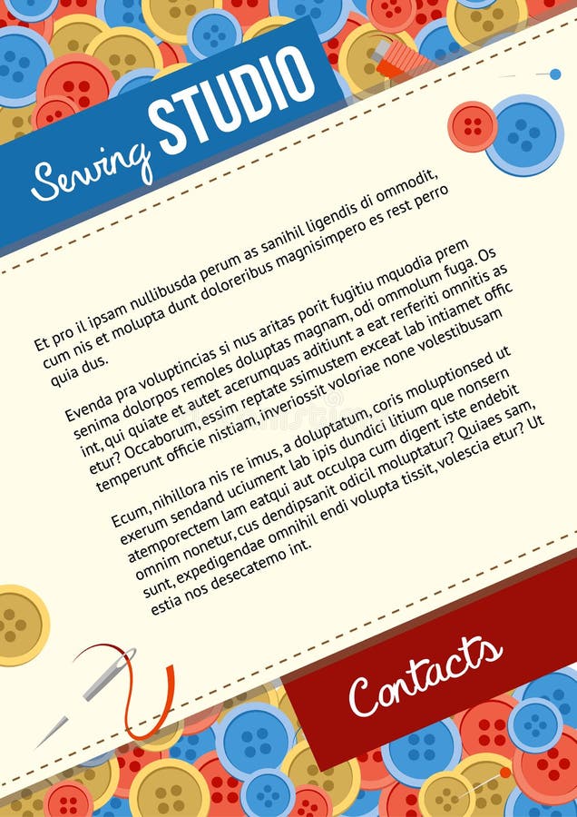 Sewing Studio Sign with Tailors Stuff.Atelier Logo. Stock Vector ...