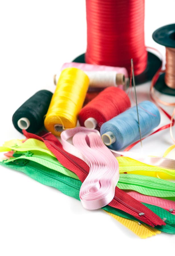 Sewing stuff stock photo. Image of clothing, white, isolated - 12491678