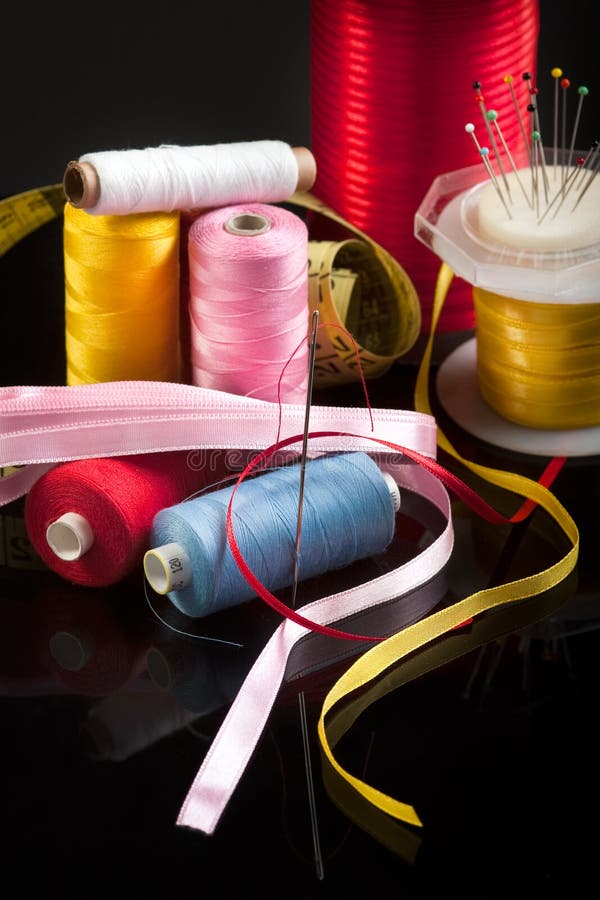 Sewing stuff stock image. Image of distance, needle, green - 22075959