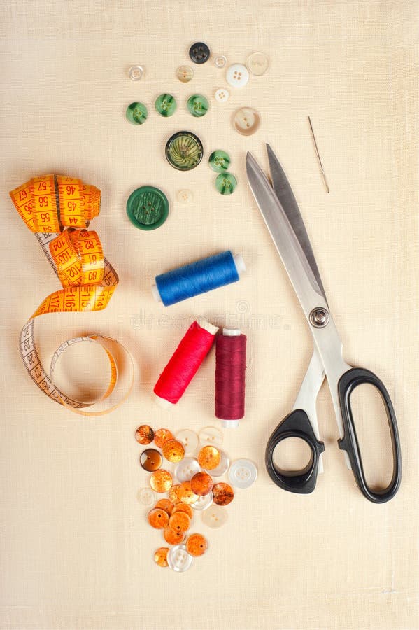 Sewing supplies stock image. Image of collection, habit - 18600167