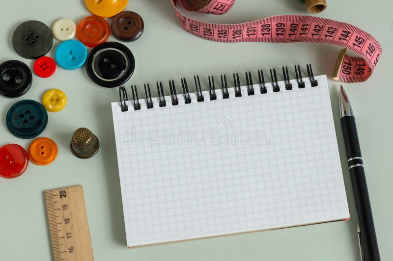 Sewing Supplies - Thimble, Needle, Measuring Tape, Spools of Thread ...